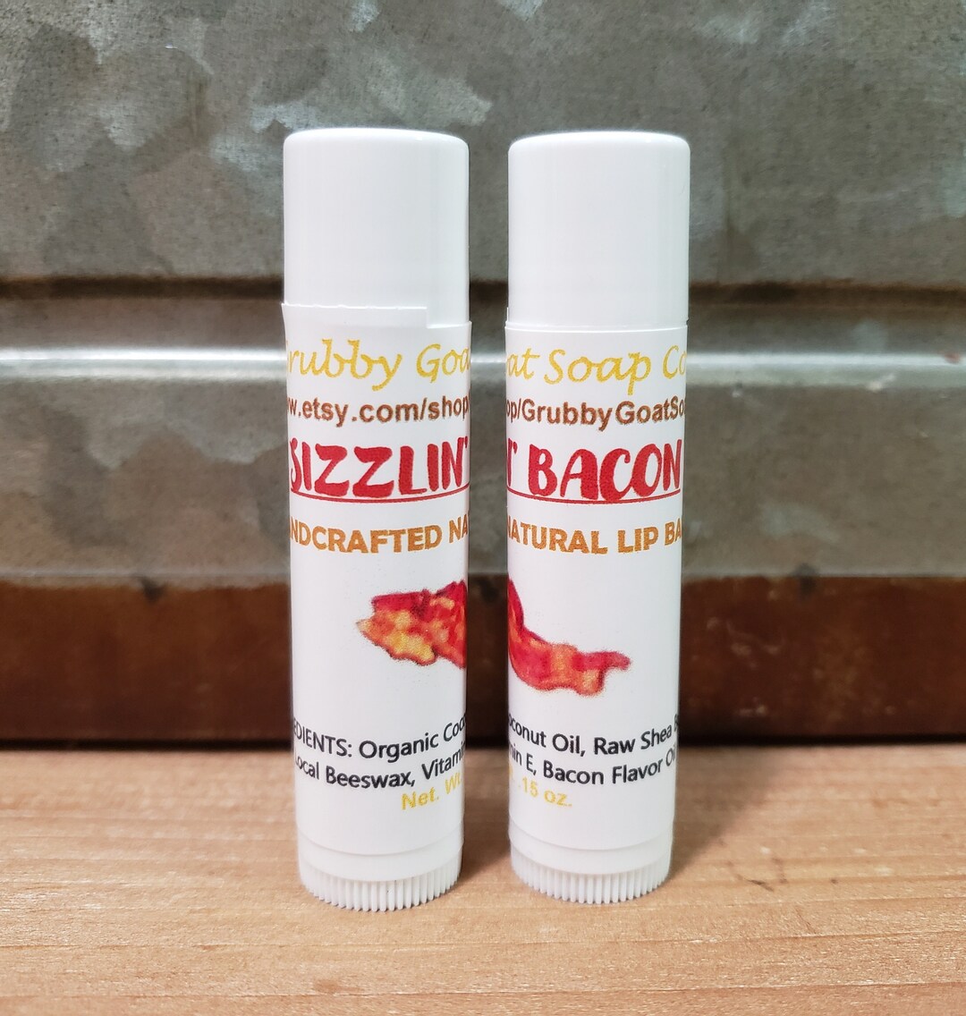 Sizzlin' Bacon Natural Beeswax Soothing Handcrafted Chap Stick Lip Balm ...