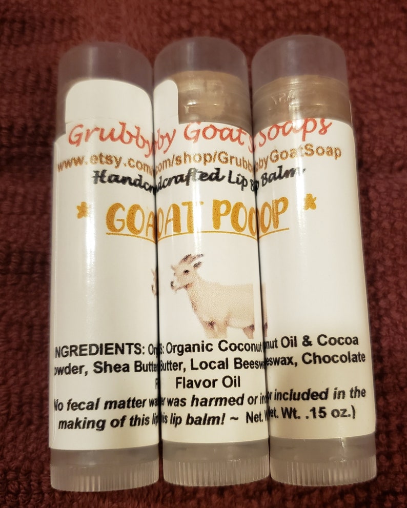 Goat Poop Natural Beeswax and Organic Cocoa Chocolate Lip Balm - Etsy