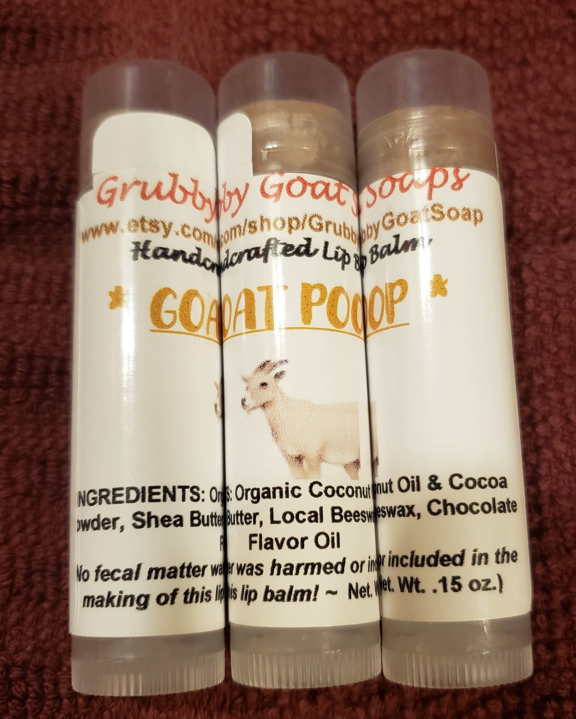 Goat Poop Natural Beeswax and Organic Cocoa Chocolate Lip Balm - Etsy