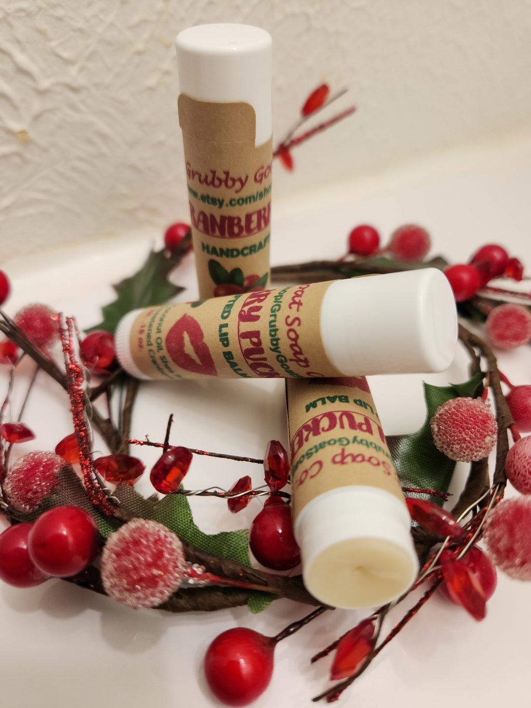 Cranberry Pucker Natural Handcrafted Sweetened Moisturizing Beeswax ...