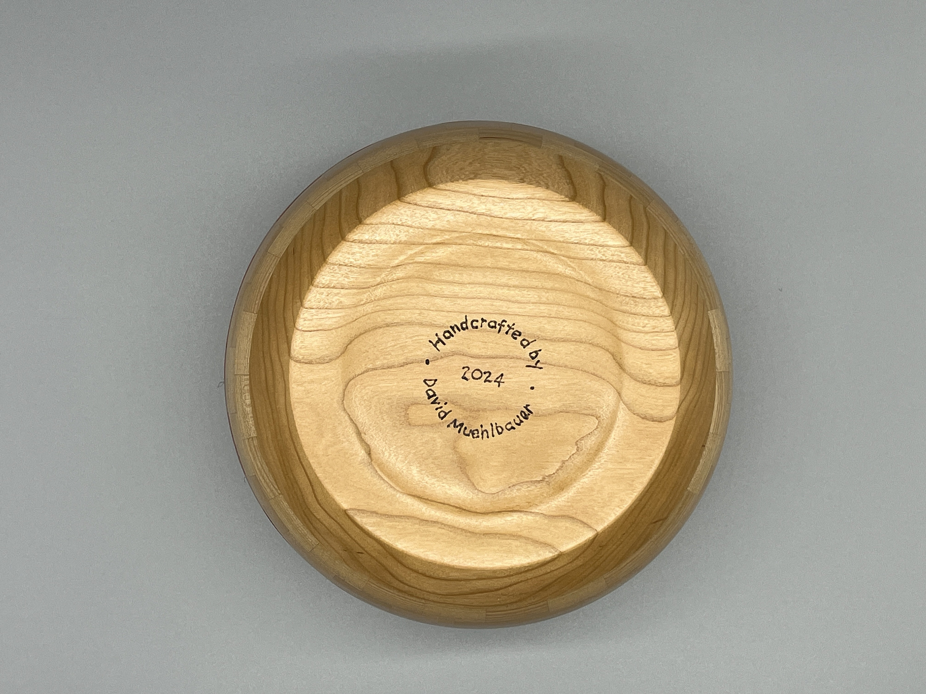 Unique Segmented Cherry Bowl With Lattice-style Padauk Open Feature ...