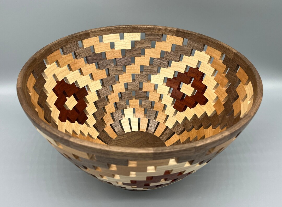 Open Segment Bowl - Maple, Walnut, Cherry and Padauk - Etsy