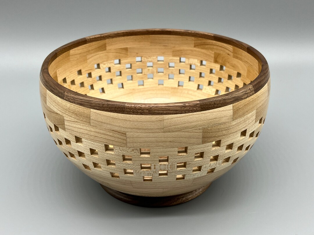 Unique Segmented Maple Bowl With Open Segment Feature Ring - Etsy