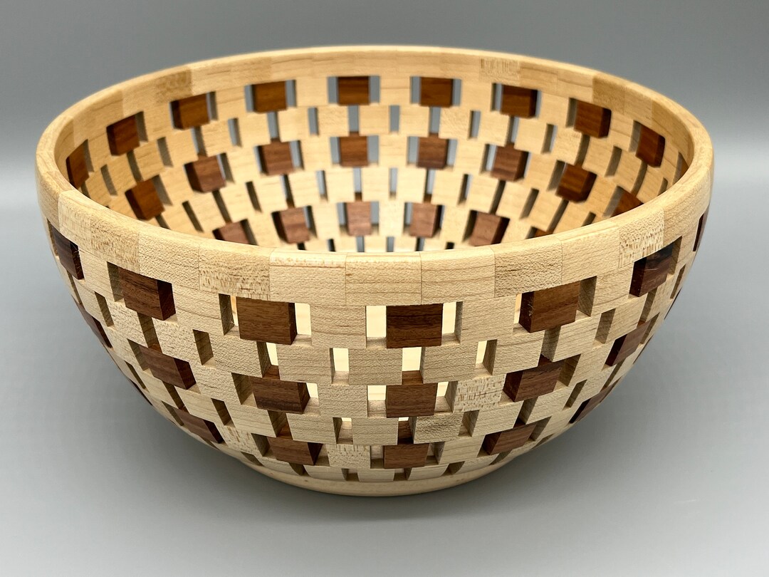 Open Segmented Bowl Maple and Brazilian Rosewood Alternating Row ...