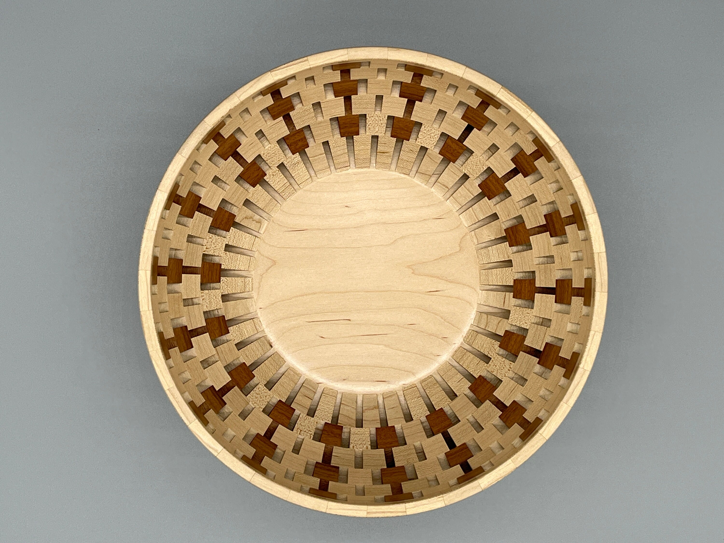 Open Segmented Bowl Maple and Brazilian Rosewood Alternating Row ...