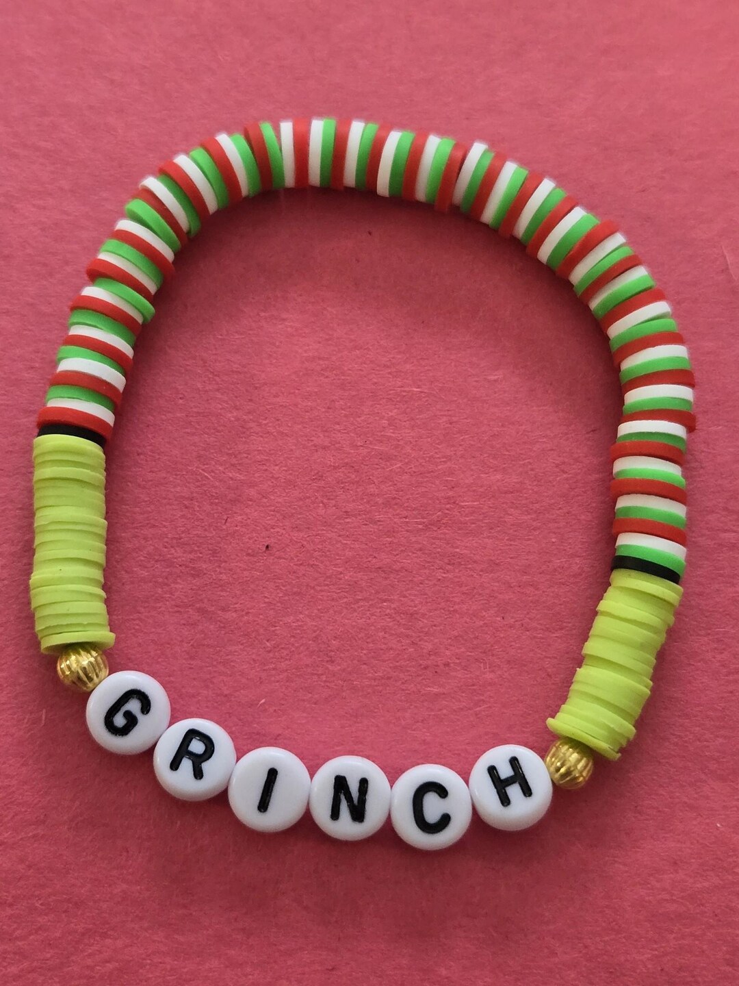 Custom Beaded "grinch" Bracelet - Personalized Holiday Jewelry | Bulk ...