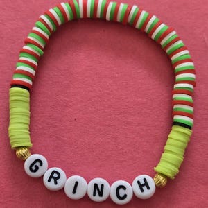 Custom Beaded "grinch" Bracelet - Personalized Holiday Jewelry | Bulk ...