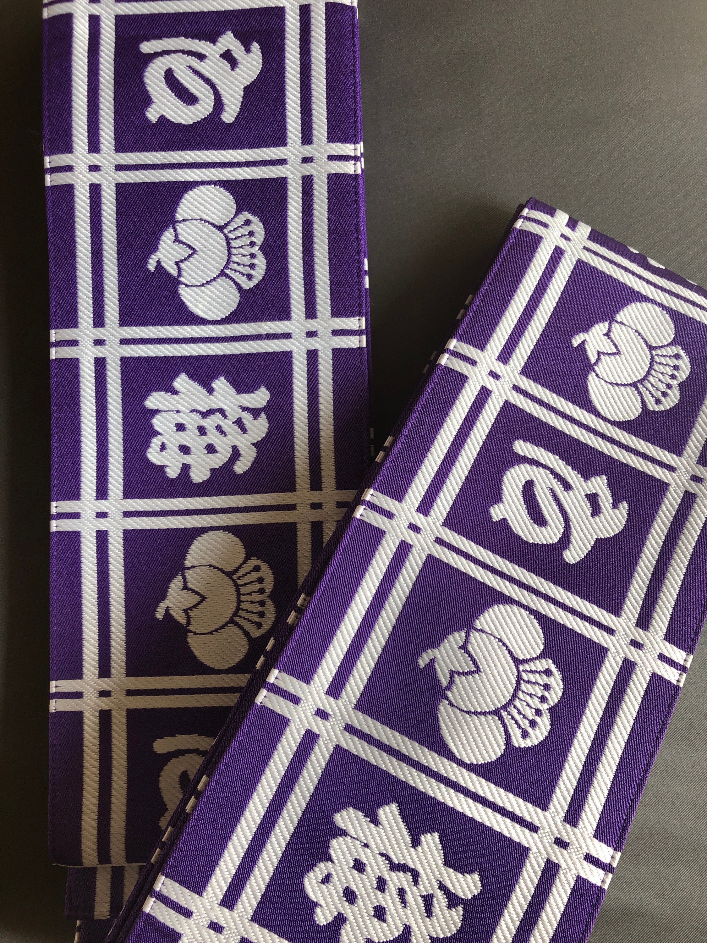 Hanhaba Obi Belt, Made in Japan Kimono Belt, Purple Colored Traditional ...