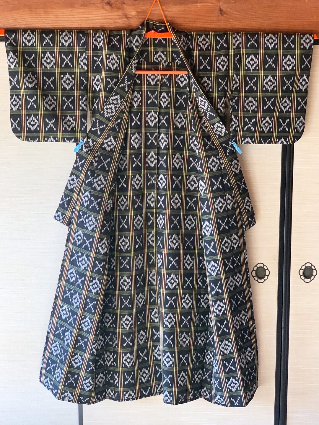 Kimono From Japan, Wool Ikat Fabric Kimono, Japanese Fabric ...