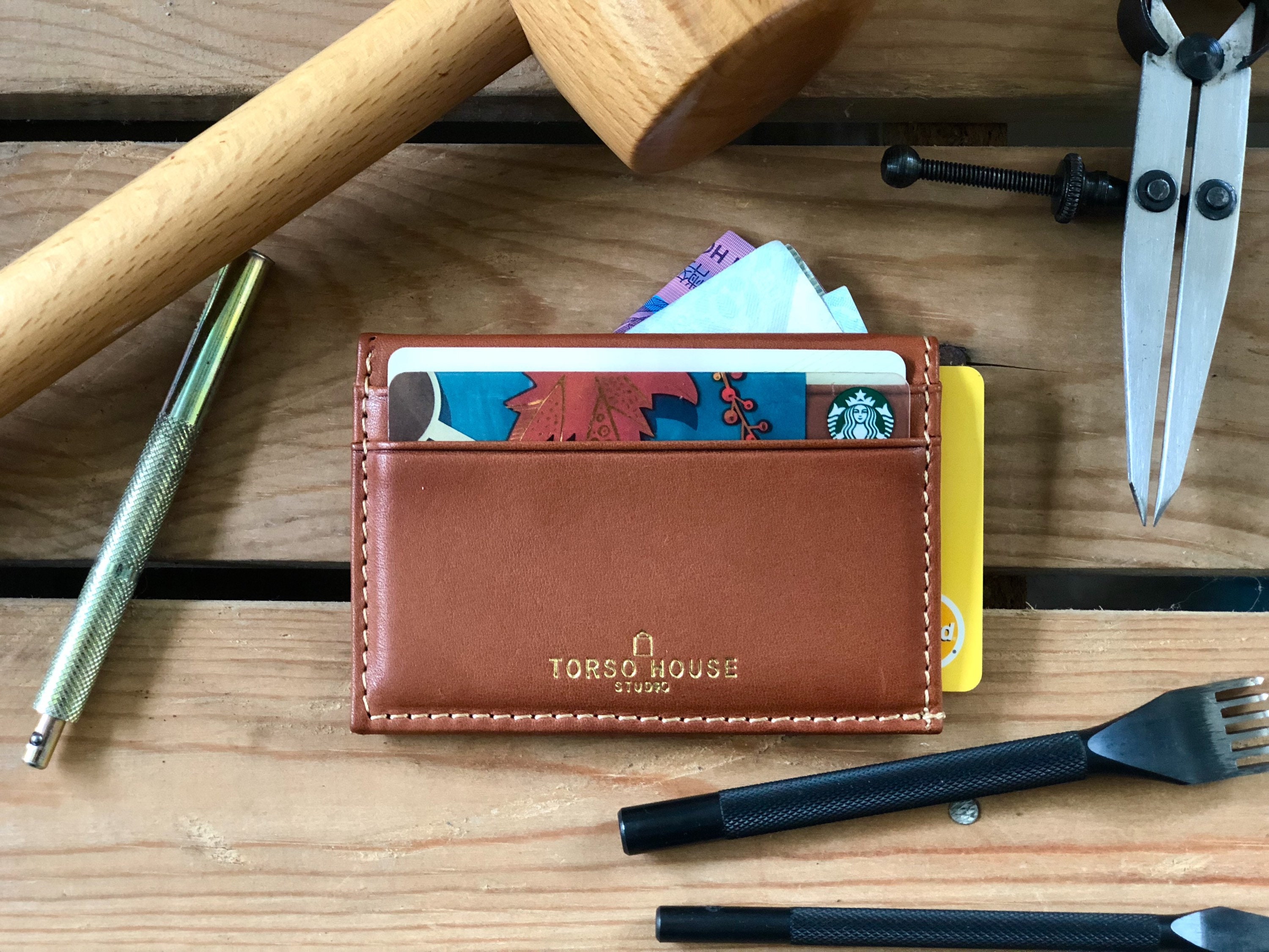 Personalized Card Holder Wallet Monogrammed Mens Gift - Etsy