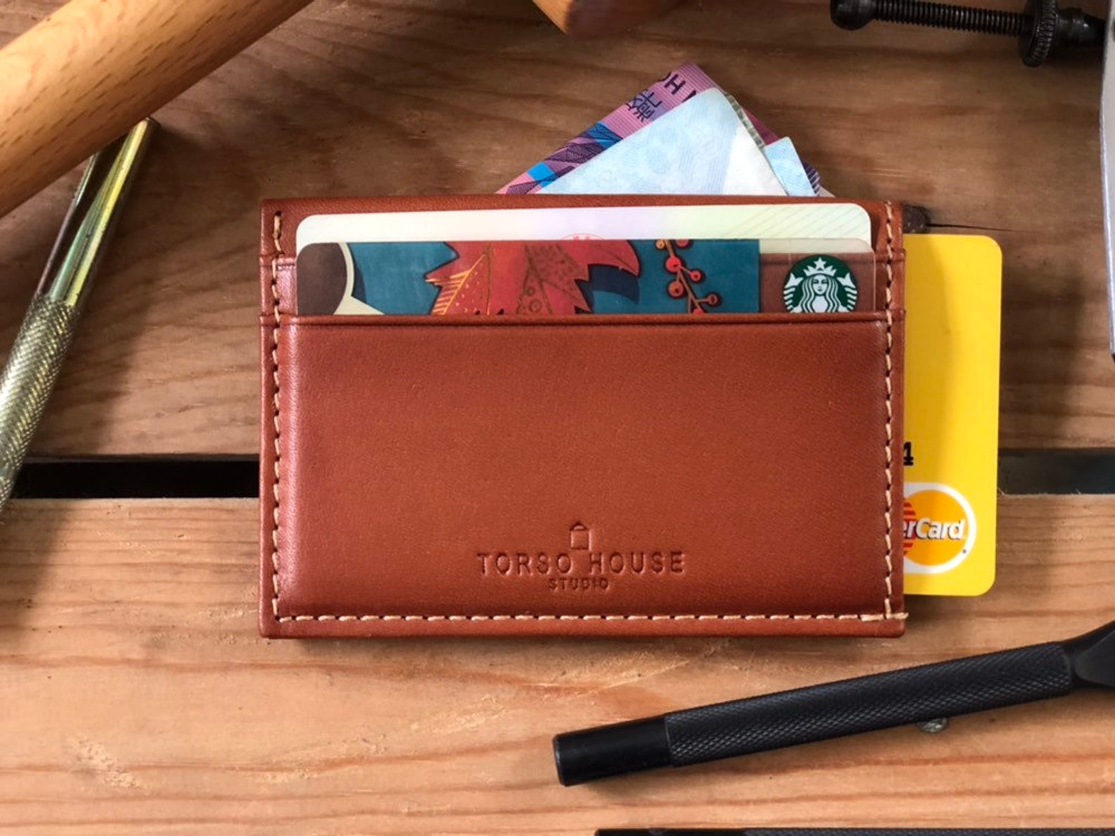 Personalised Slim Leather Wallet Monogrammed - Etsy