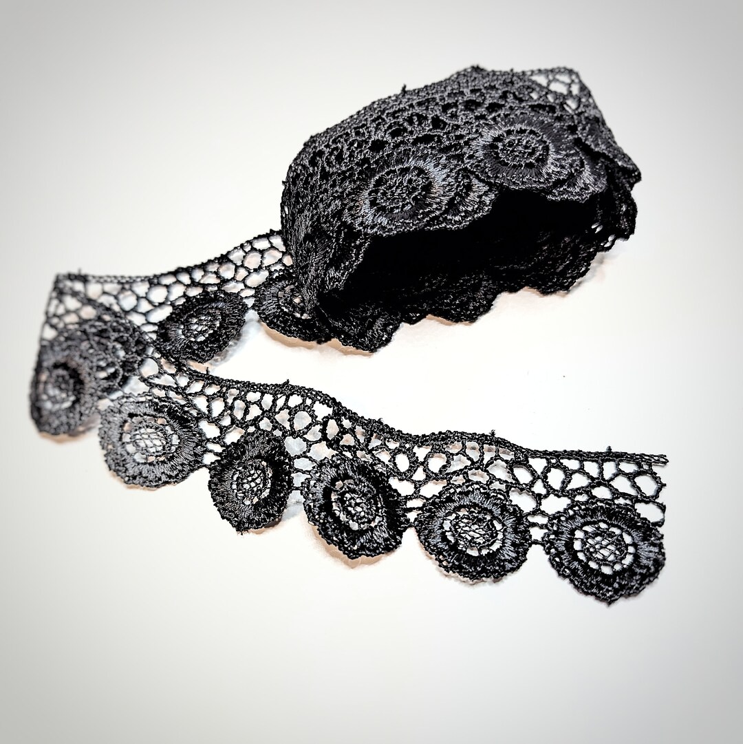 Black Lace Assorted Trims Scalloped Art Deco Floral Vines - Etsy
