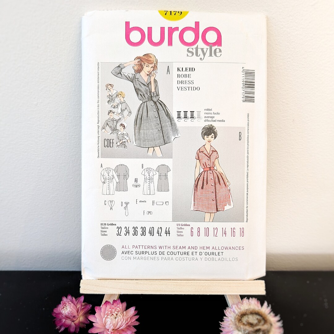 Burda Style 7179 Sewing Pattern 1950s Vintage Retro Reproduction ...