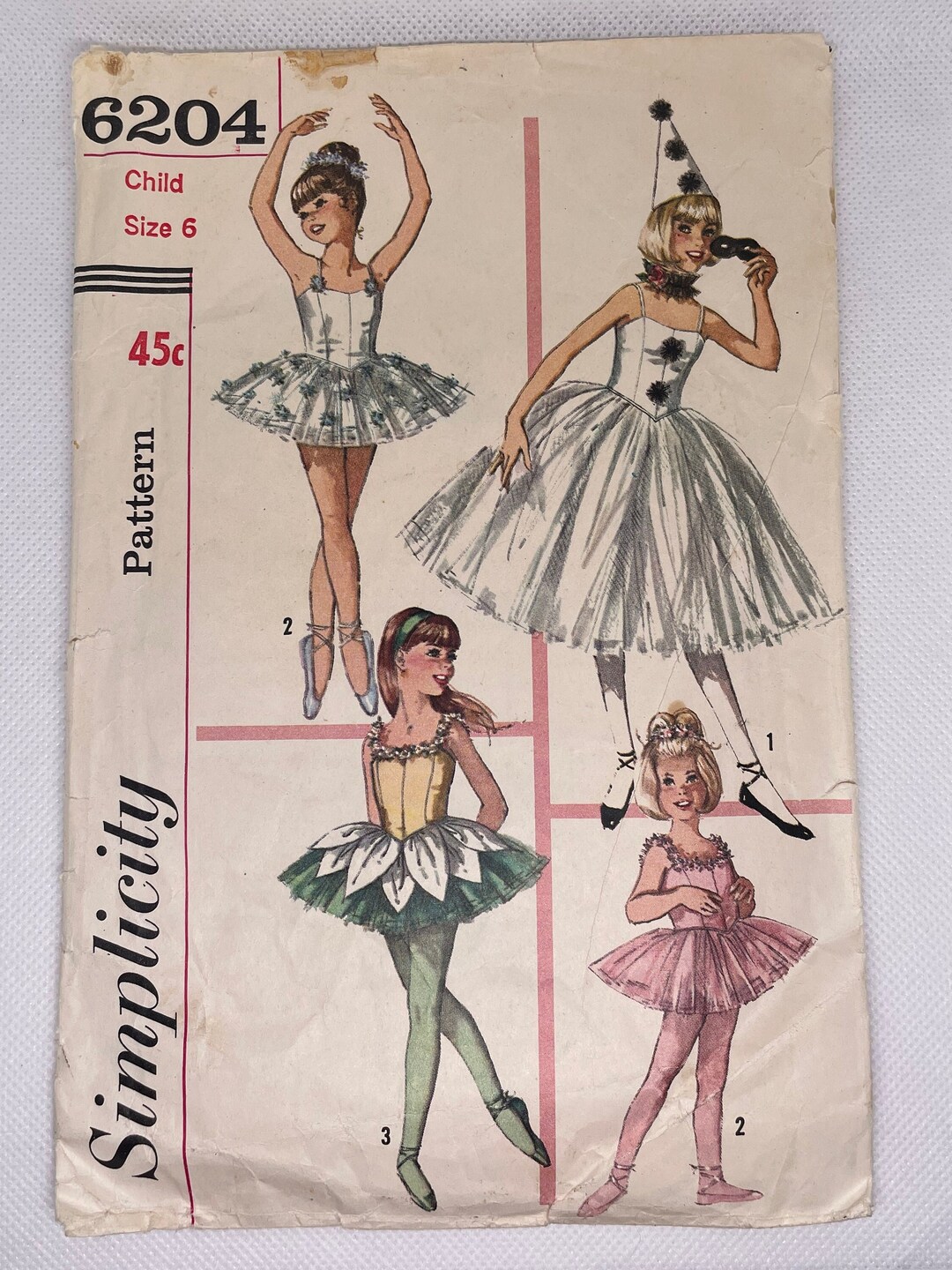 Vintage, 1965, SIMPLICITY Sewing Pattern child Size 6 Ballet Costume in ...
