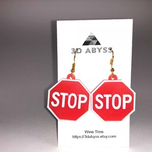 Mini Stop Sign Earrings Light Weight Durable 3D Abyss Cute - Etsy