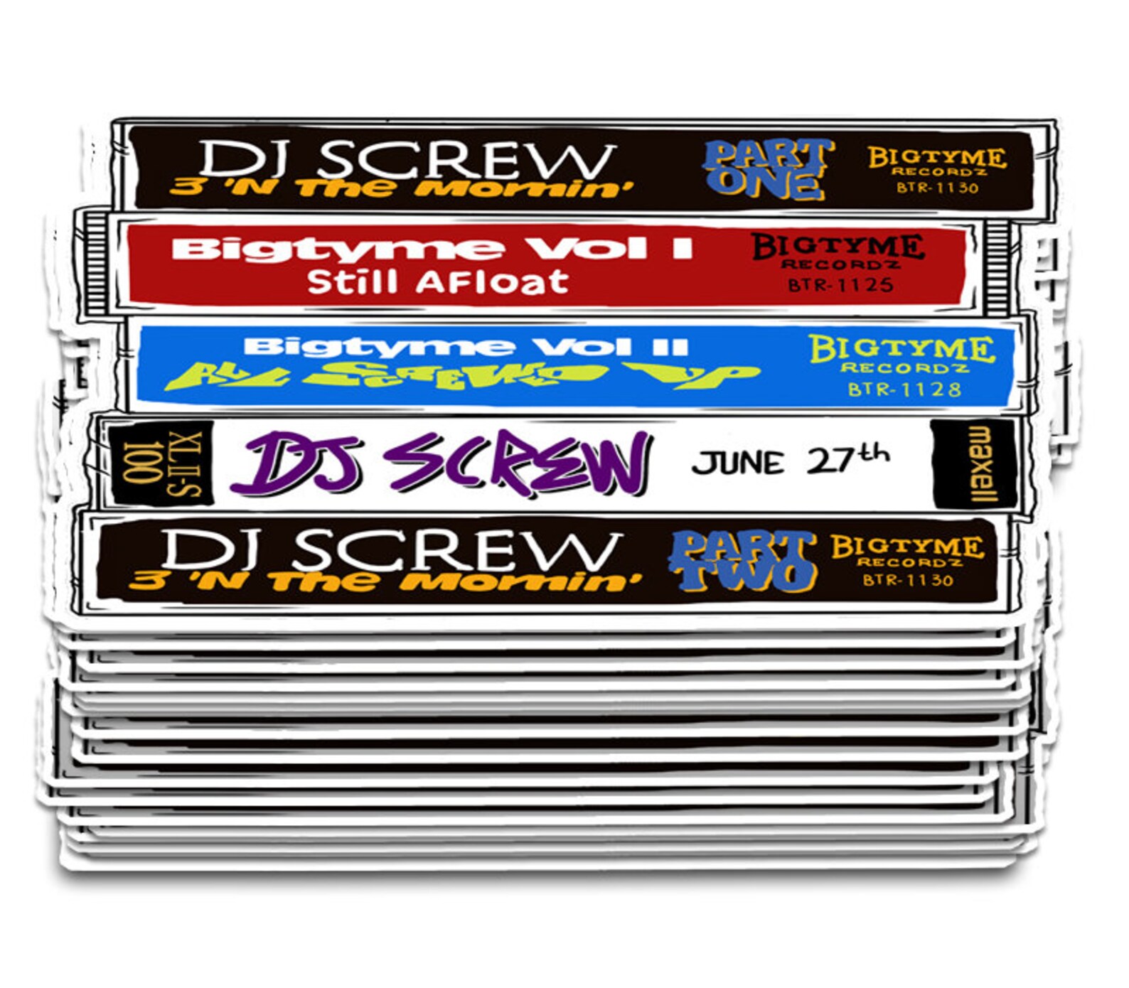 DJ Screw Sticker Screw Tapes Hand-Illustrated | Etsy