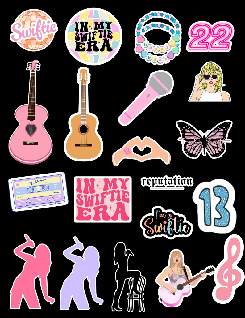 Taylor Swift-themed Birthday Cake Topper-cupcake Topper, Printable ...