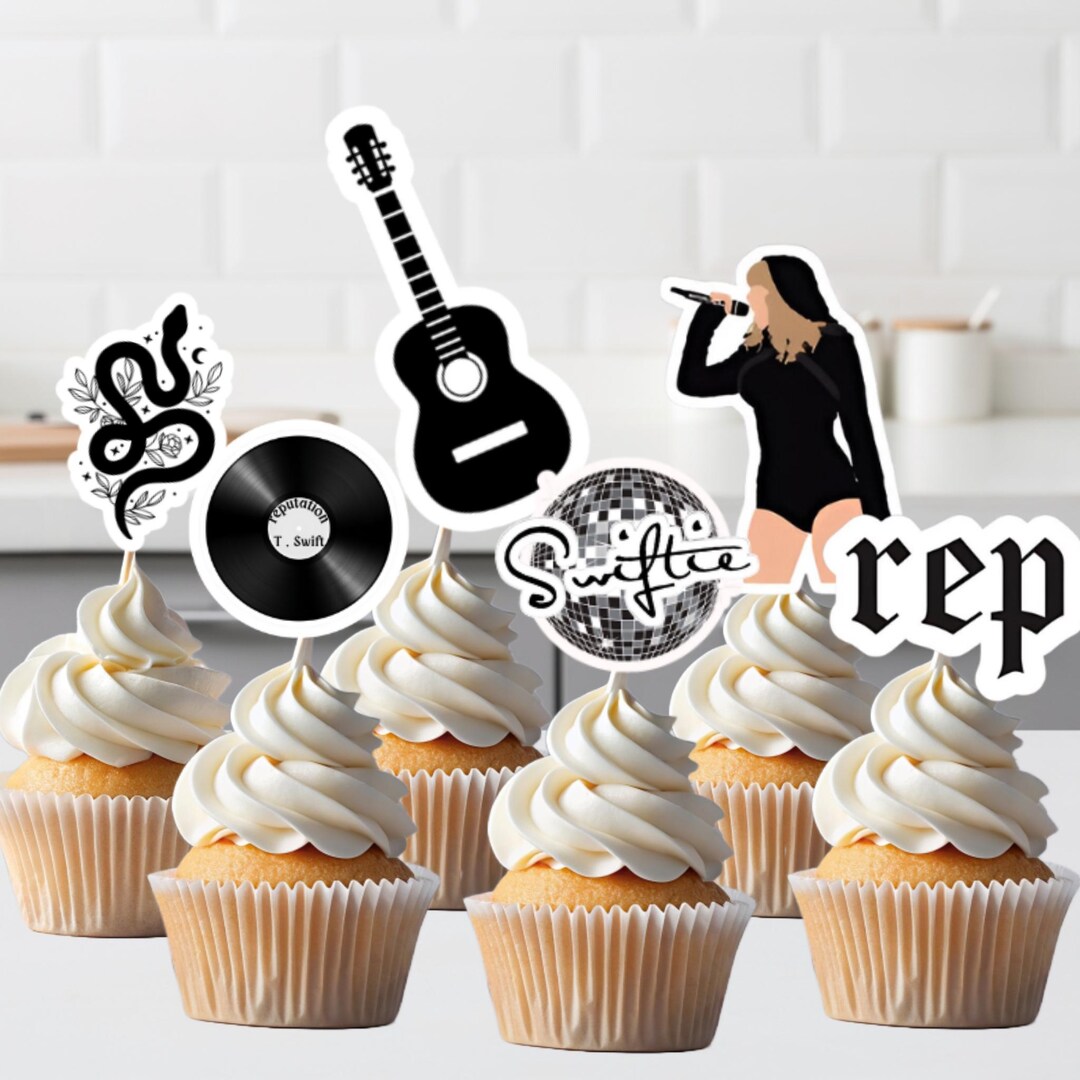 Taylor Swift-themed Reputation Eras Tour 20 Cupcake & Cake Topper PNG ...