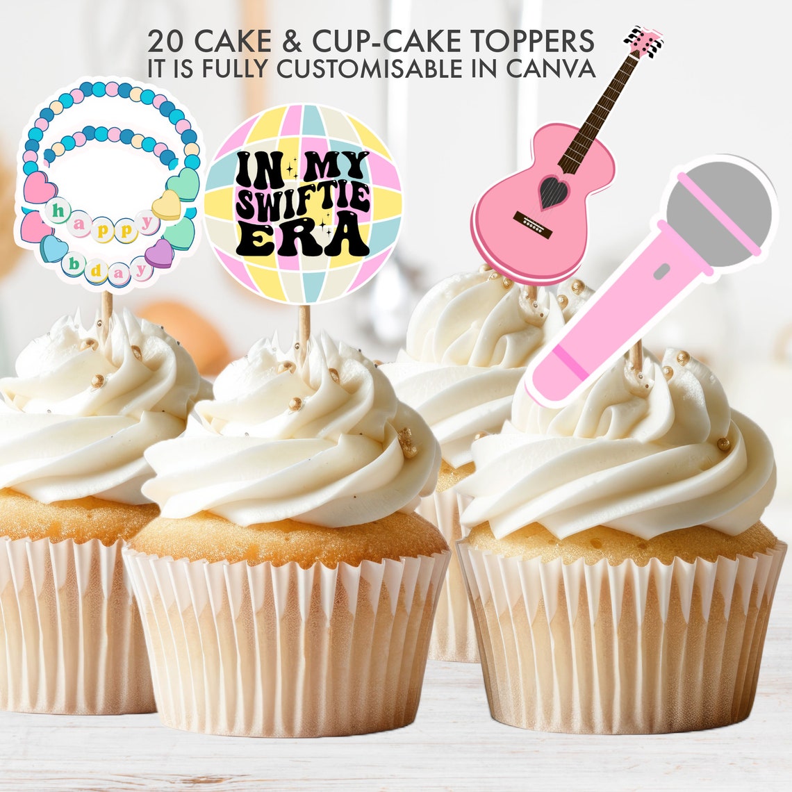 Taylor Swift-themed Birthday Cake Topper-cupcake Topper, Printable ...
