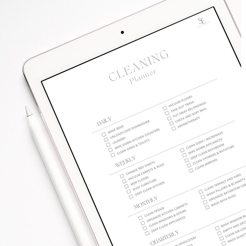 Home Routine Cleaning Schedule Printable, Gentle Household Planner ...