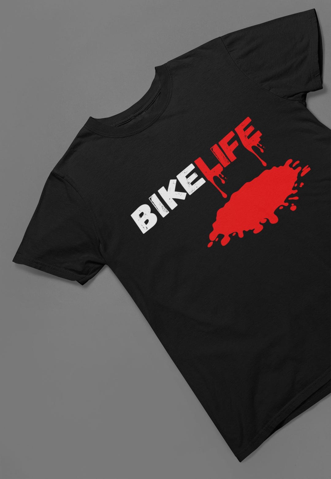 Bikelife Drip Red Paint Overspray, Cyclist Tee, Motorcycle Shirt ...