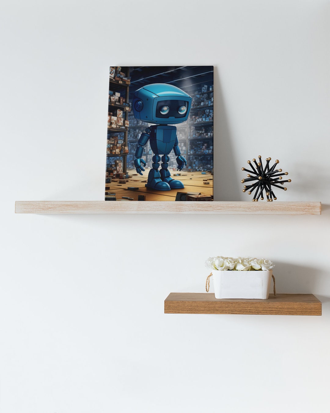 Robot Art, Wall Decor, Artwork, Robotic, Blue Robot, Home Decor, Work ...