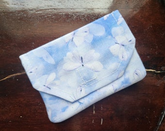 Blue and White Mini Wallet Hand Sewn Small Fabric Wallet Small Purse ...