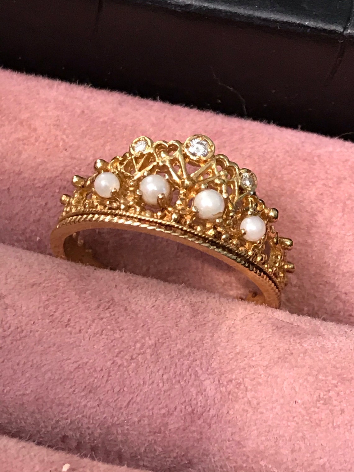 18ct Gold 'Princess Diana' Tiara Ring Stuart Devlin | Etsy