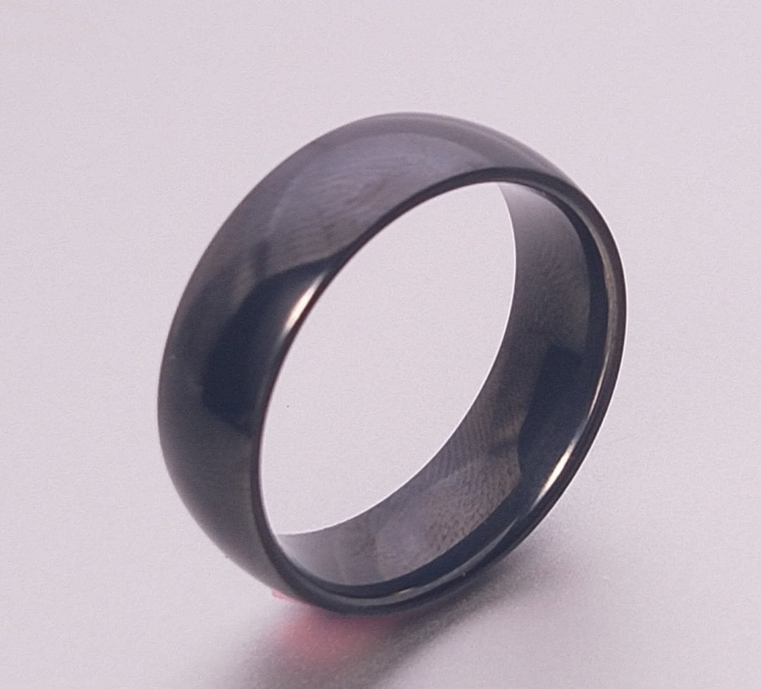 Black Zirconium Ring, Hypoallergenic, Black Zirconium Ring, Mens Black ...