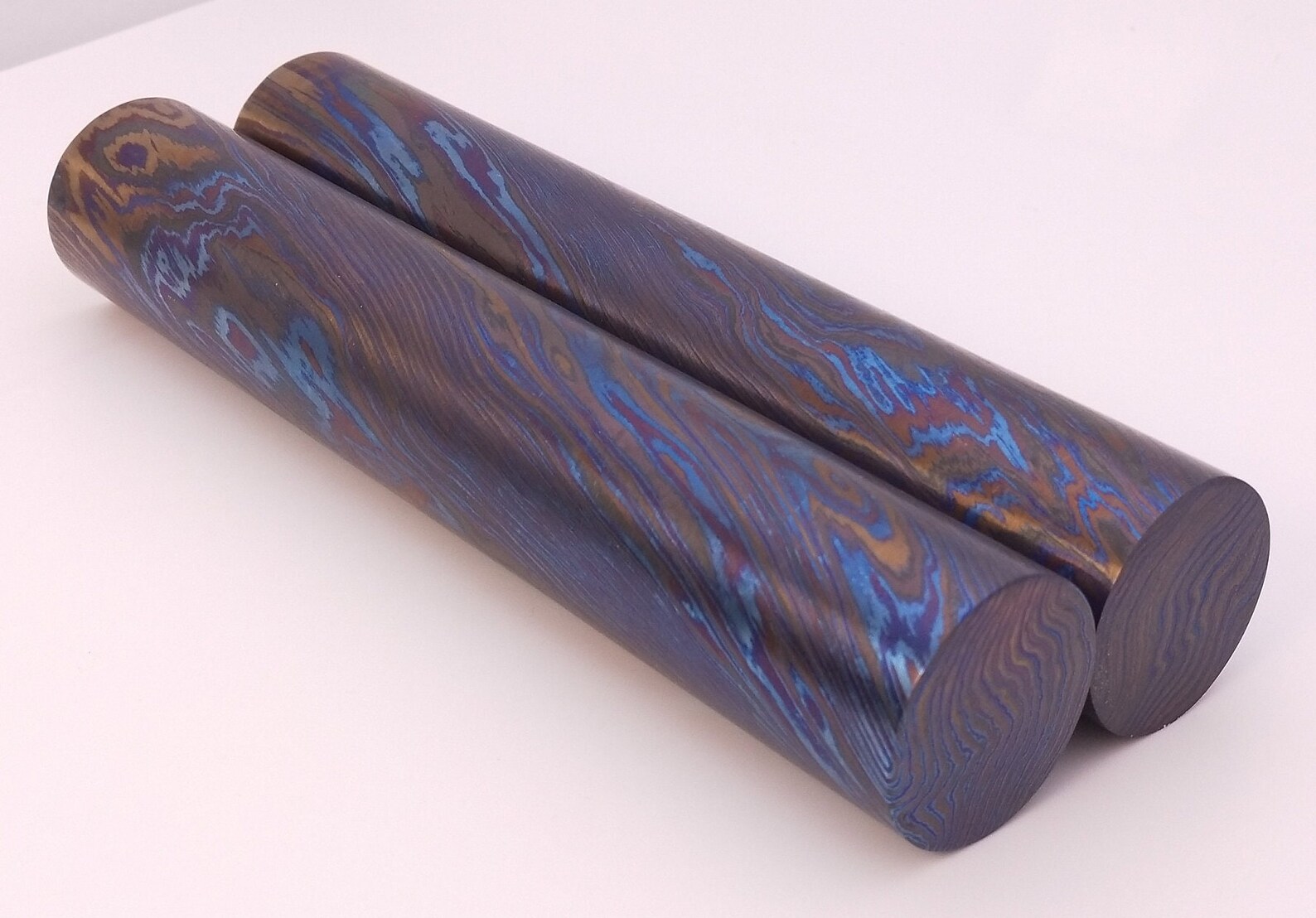 Mokume Tizr, Zr&tidamascus Round Rod for Mokume Titanium Rings ...