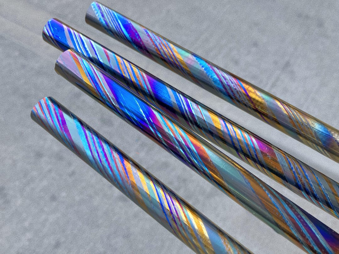10mm/11mm/12mm Diameter Zircuti Damascus Rod, 3 Alloys, Mokume ...