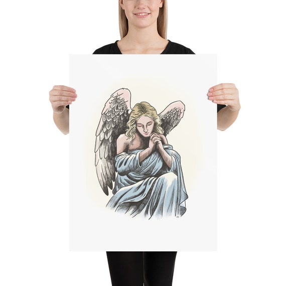 Angel Drawing Print | Etsy