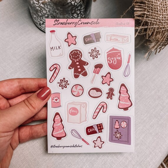 Christmas Cookie Sticker Sheet Baking Stickers Christmas | Etsy