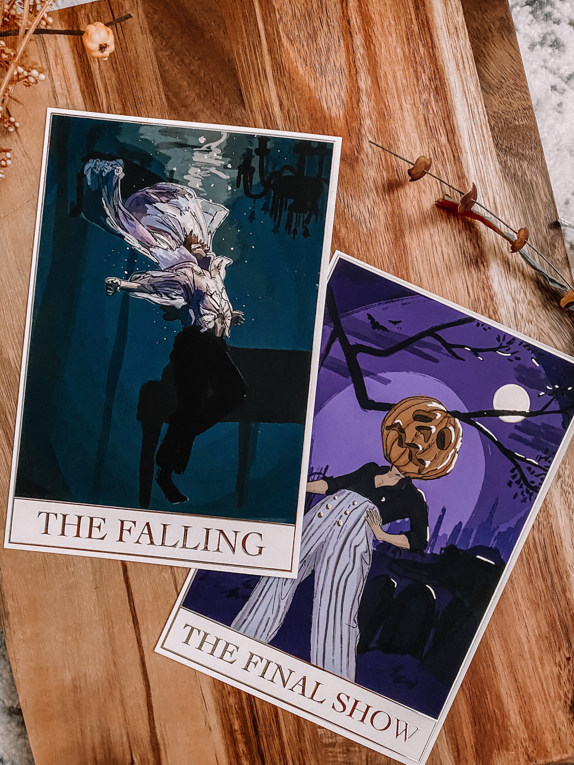 FALLING TAROT PRINT 6x9 Tarot Card Foil Print Harryween | Etsy