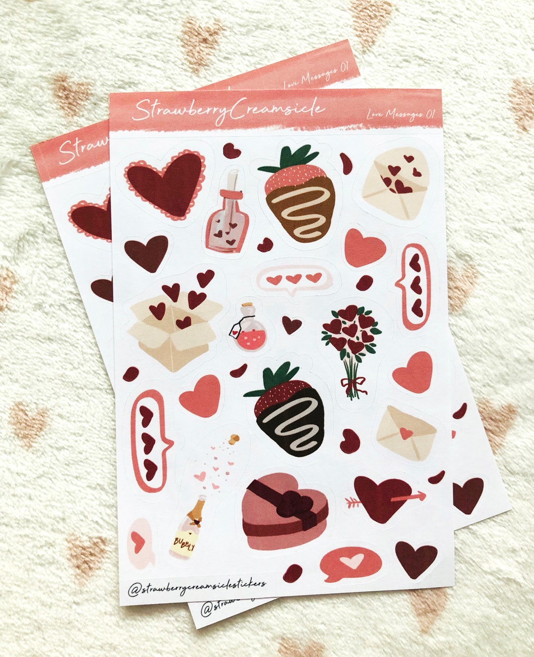 Valentine's Day Sticker Sheet - Valentine's Day Gift - Valentine's ...