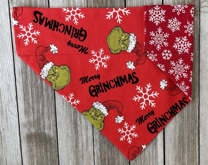 Grinchmas Dog Bandana Over the Collar How the Grinch Stole - Etsy