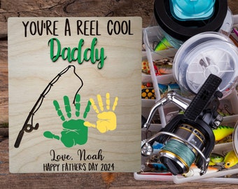 Customized Father's Day Handprint Gift From Kids, Fishing Father's Day ...