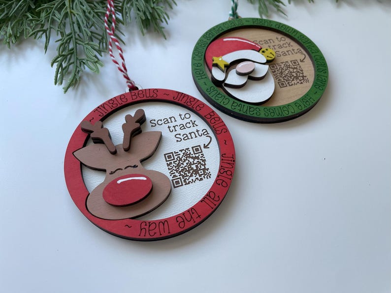 Santa Tracker Ornament, QR Code Santa Tracker, Norad Santa Tracker ...
