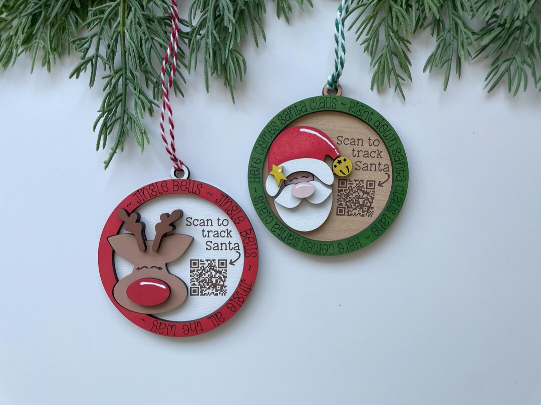 Santa Tracker Ornament, QR Code Santa Tracker, Norad Santa Tracker ...