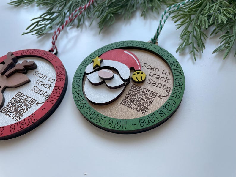 Santa Tracker Ornament, QR Code Santa Tracker, Norad Santa Tracker ...
