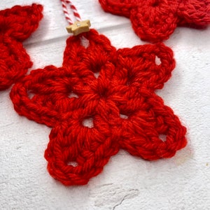 6 Pack Handmade Red Crochet Star Hanging Christmas Decorations - Etsy UK