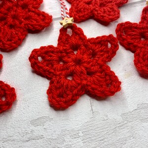 6 Pack Handmade Red Crochet Star Hanging Christmas Decorations - Etsy UK