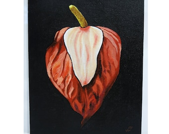 Red Anthurium Painting - Etsy