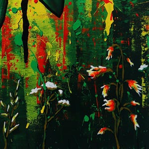 24 X 30 Vonflora Painting of Magnolia Abstract Expressionistic Floral ...