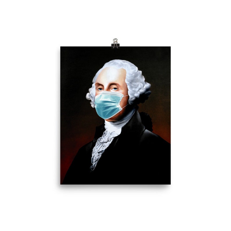 George Washington With Mask Print Poster Wall Art - Etsy