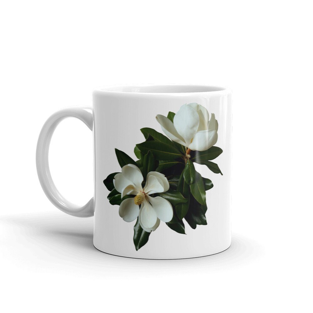 Magnolia Mug Magnolia Coffee Mug Floral Cup Flower Mug - Etsy