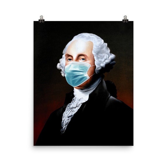 George Washington With Mask Print Poster Wall Art - Etsy