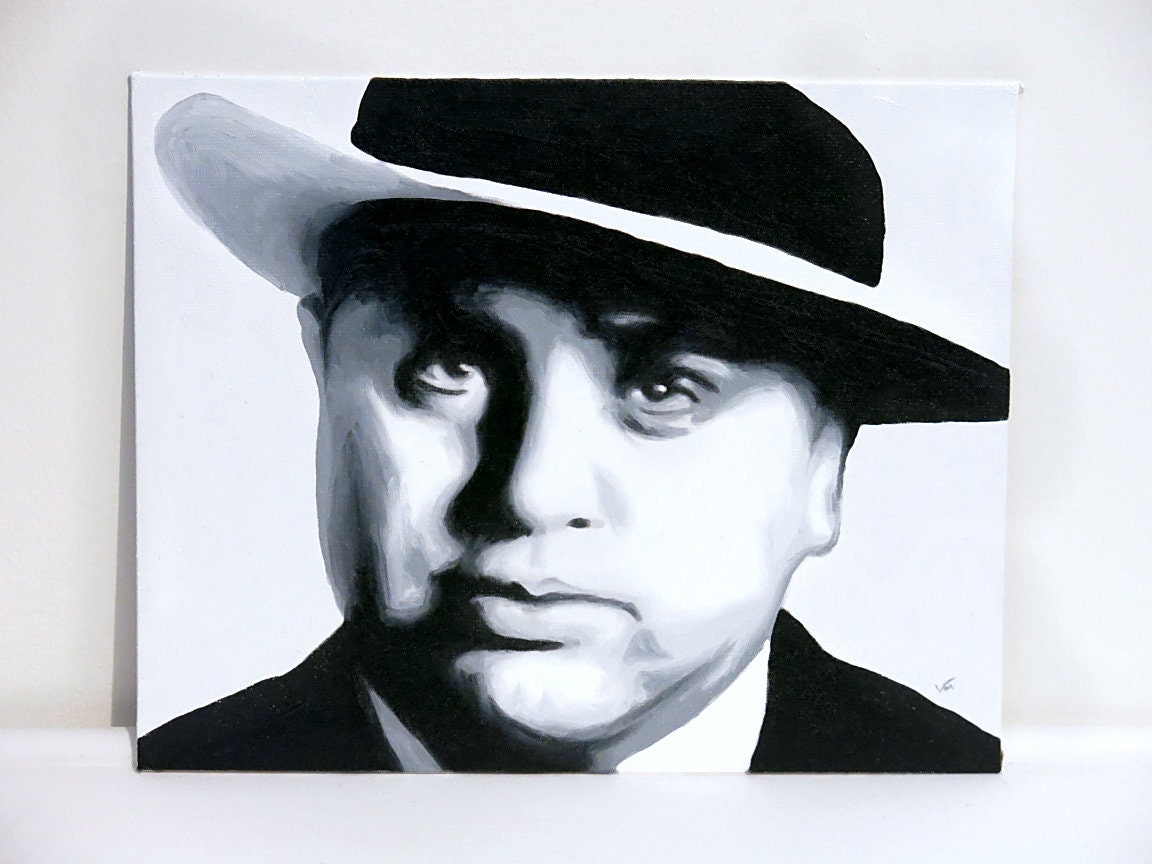 8 X 10 Al Capone Portrait Al Capone Painting Al Capone Art Al Capone ...