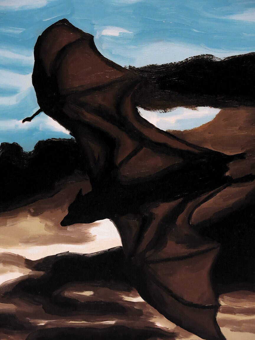 8 X 10 Flying Bat Oil Painting Bat Painting Bat Art Bat Artwork Bat ...