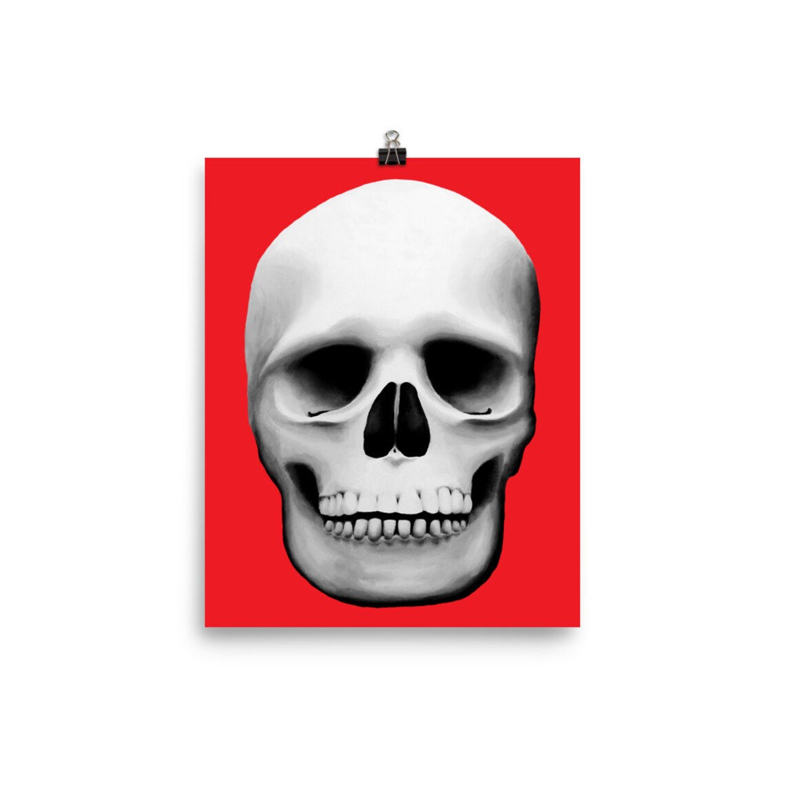 Skull Print Skull Wall Art Skull Poster Red - Etsy